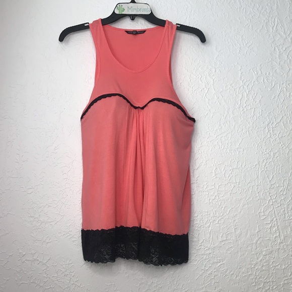 Victoria's Secret | Tops | Victorias Secret Pink Black Bra Lined Tank ...